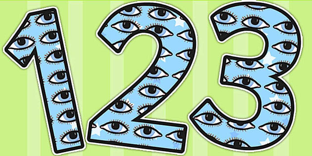 Eye Themed A4 Display Numbers (teacher made) - Twinkl