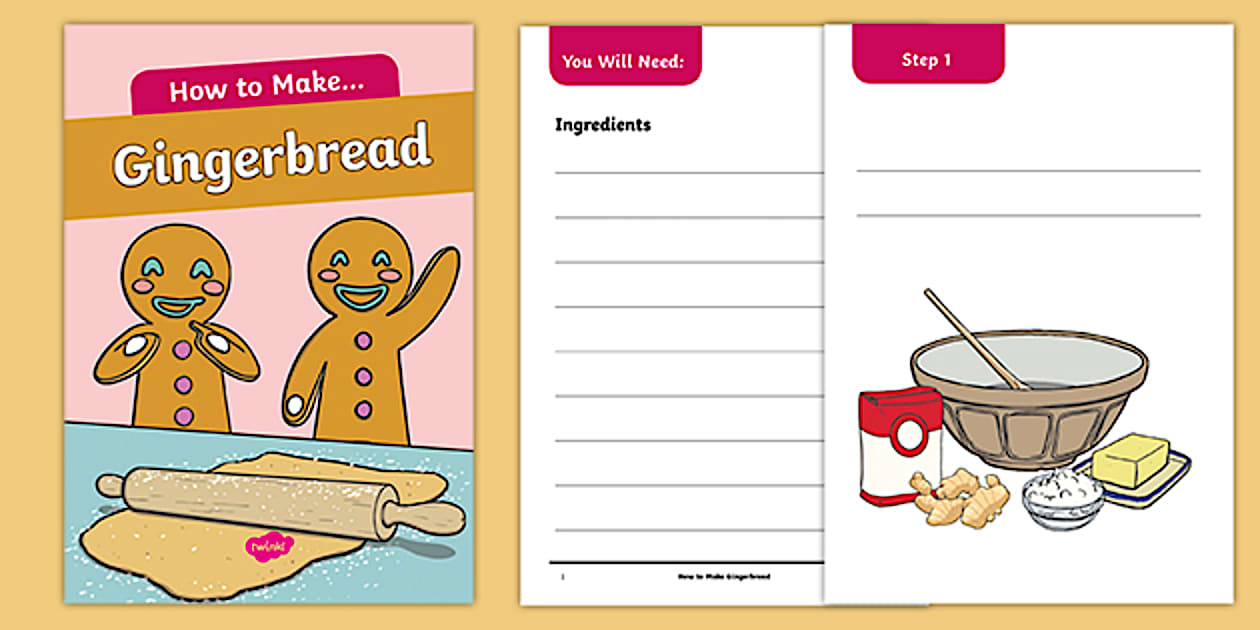 Writing Your Own Gingerbread Instructions Template Booklet