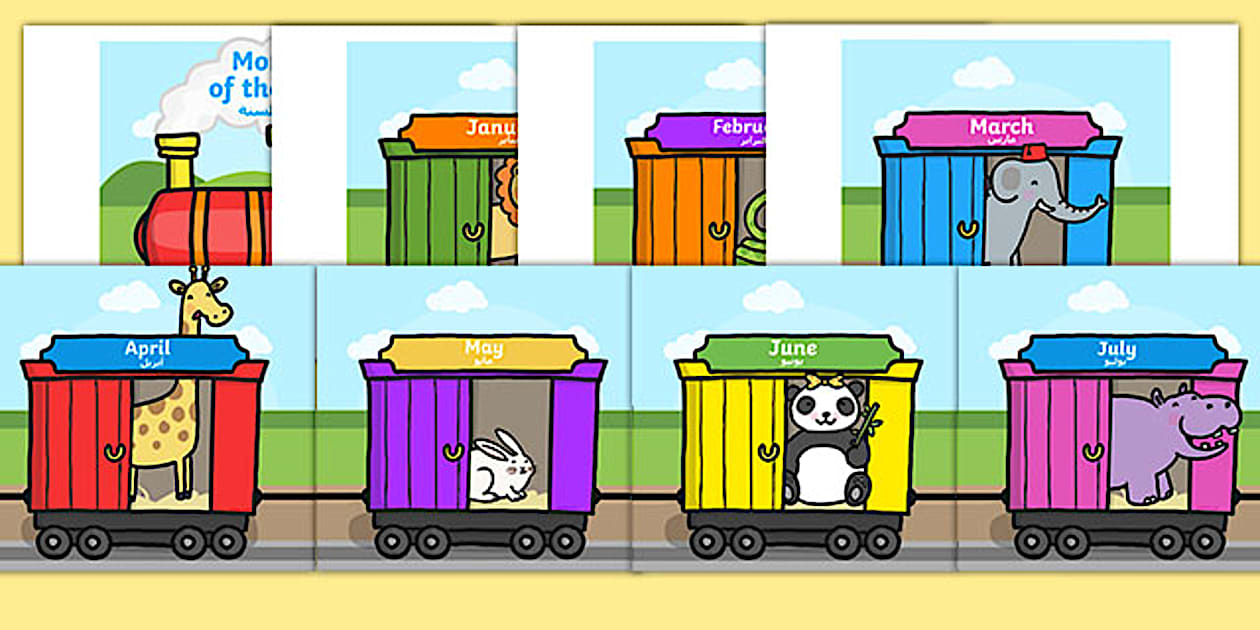 Months of the Year on trains Arabic Translation-Arabic-translation