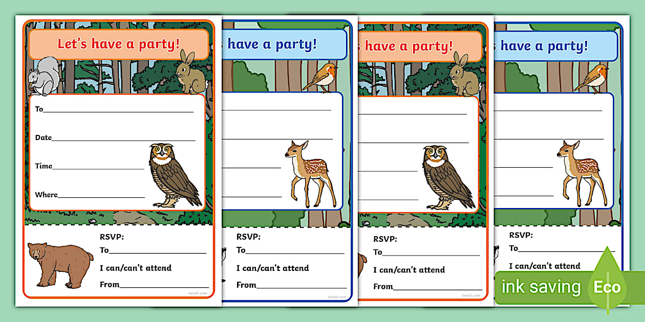 Woodland-Themed Invitations | Twinkl Party Printables | KS1