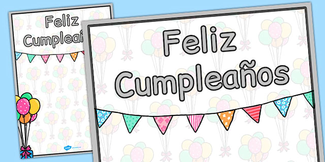 Spanish Happy Birthday Posters 2xA4