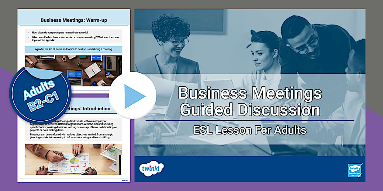 ESL Business Meetings Guided Discussion [Adults, B2-C1]
