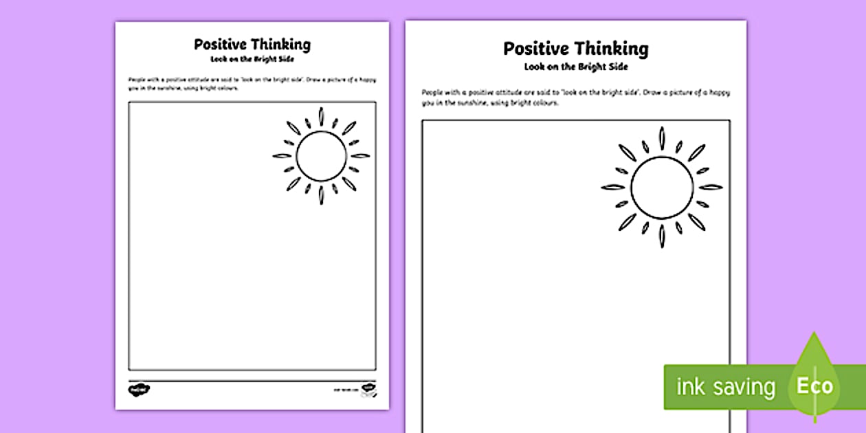 Look on the Bright Side Worksheet (teacher made) - Twinkl