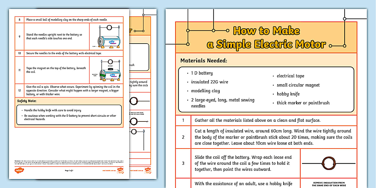Step by Step: Simple Motor Diagram - Make A Motor - Twinkl