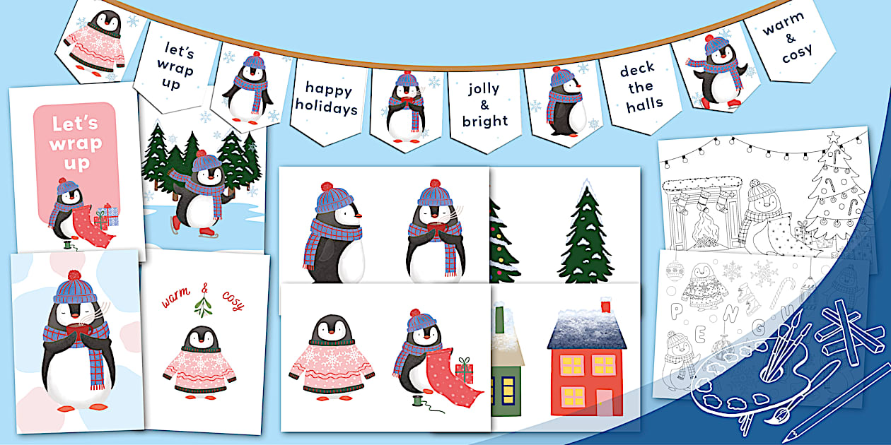 Christmas Penguin Resource Pack | Twinkl Art Gallery