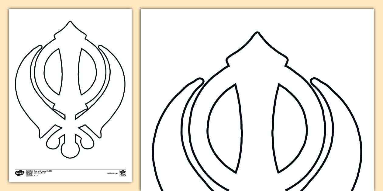Khanda Sikhi Colouring | Colouring Sheet - Twinkl