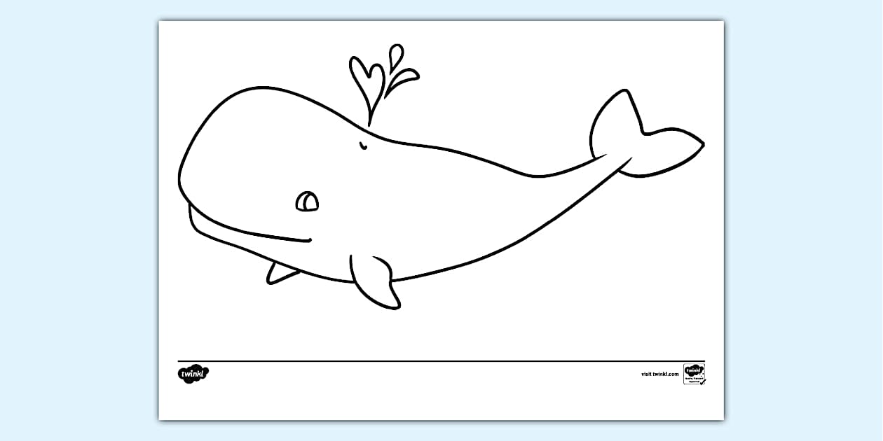 Baby Whale Colouring Page (Teacher-Made) - Twinkl