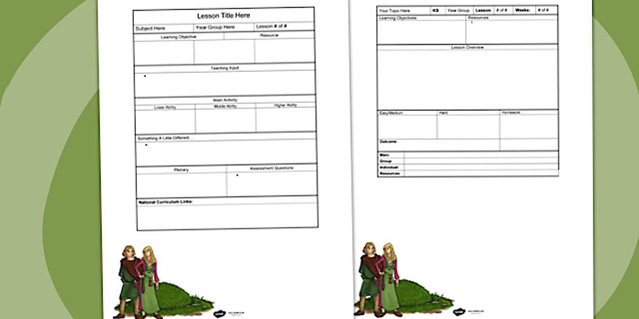Anglo Saxon Themed Editable Individual Lesson Plan Template