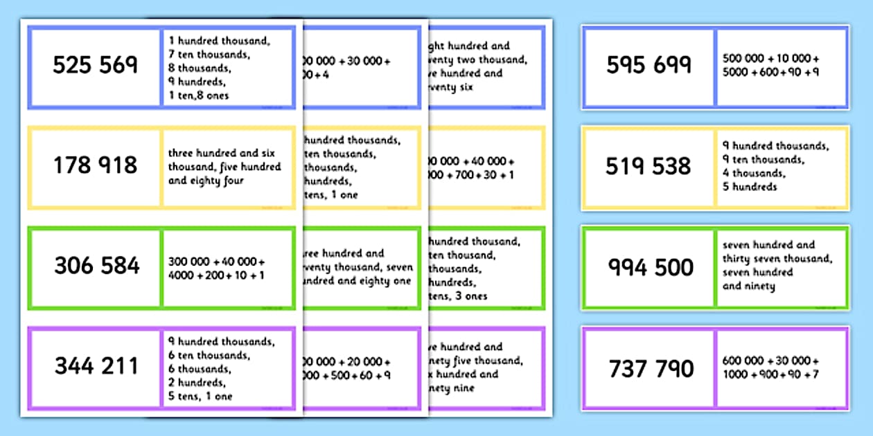 Dyslexic KS2 6-Digit Place Value Loop Cards - Twinkl