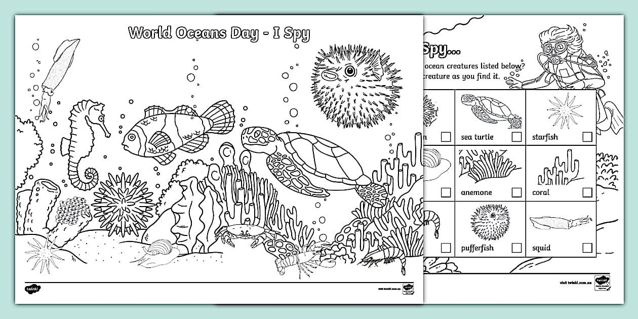 World Oceans Day Ocean Creatures I Spy
