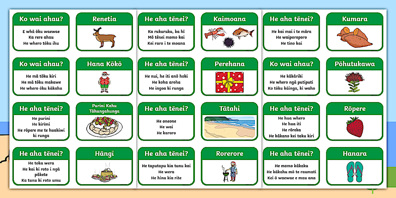 Christmas - TeReo Māori - New Zealand Summer - Card Activity