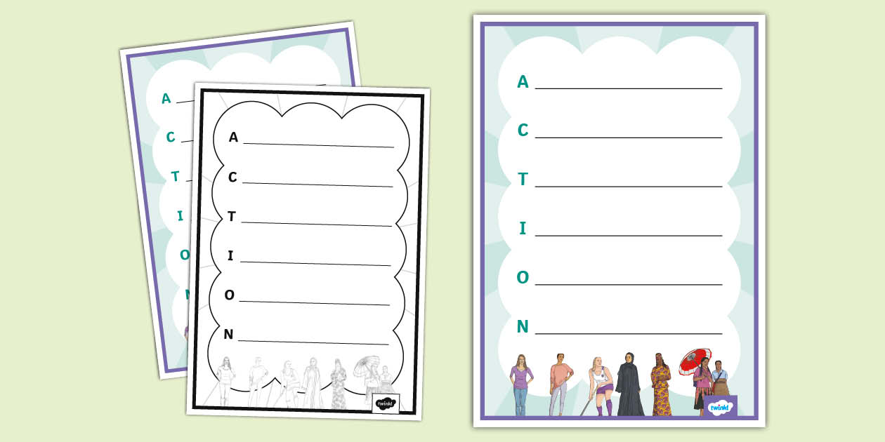 International Women's Day Accelerate Action Acrostic Poem Template