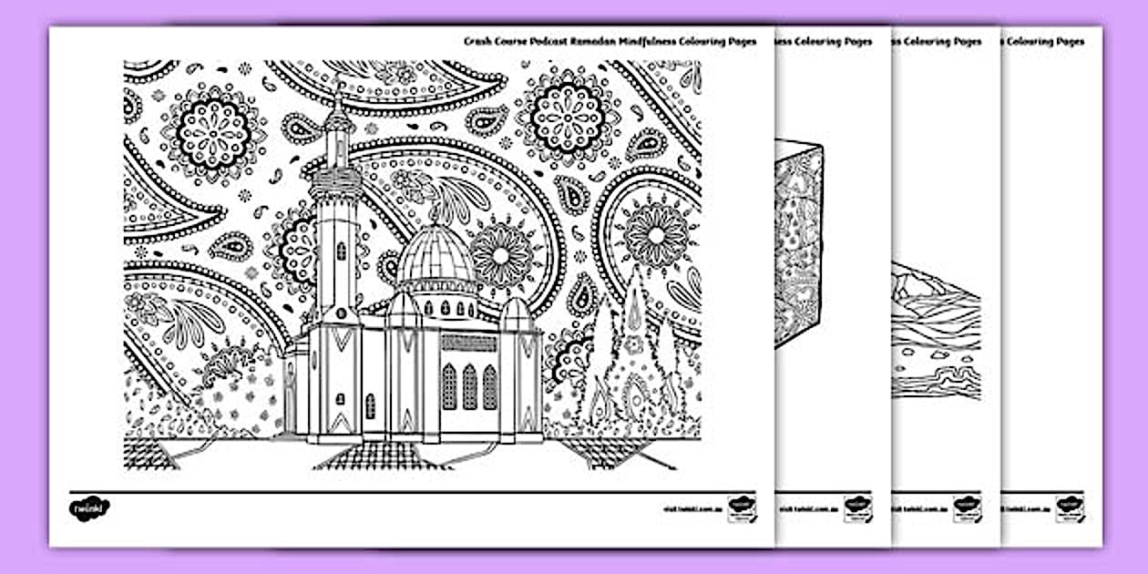 Crash Course Podcast Ramadan Mindfulness Colouring Pages
