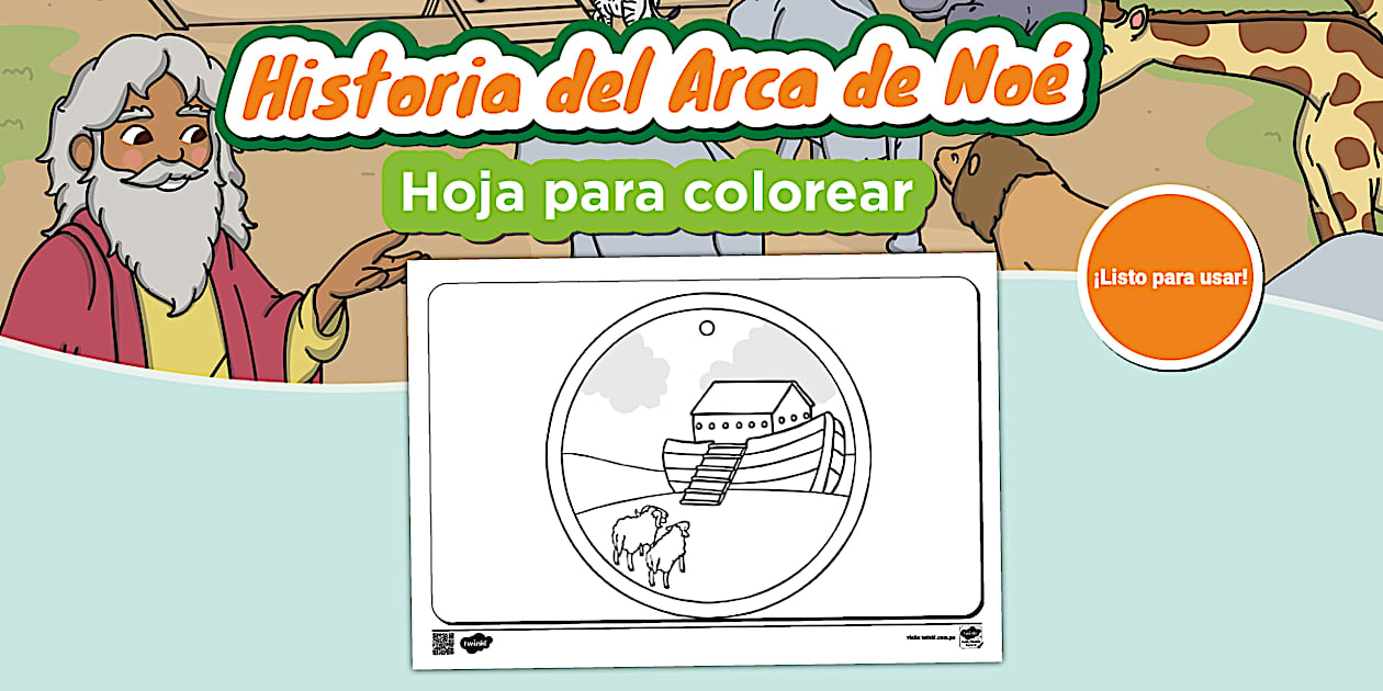 Hoja para colorear: Historia del Arca de Noé