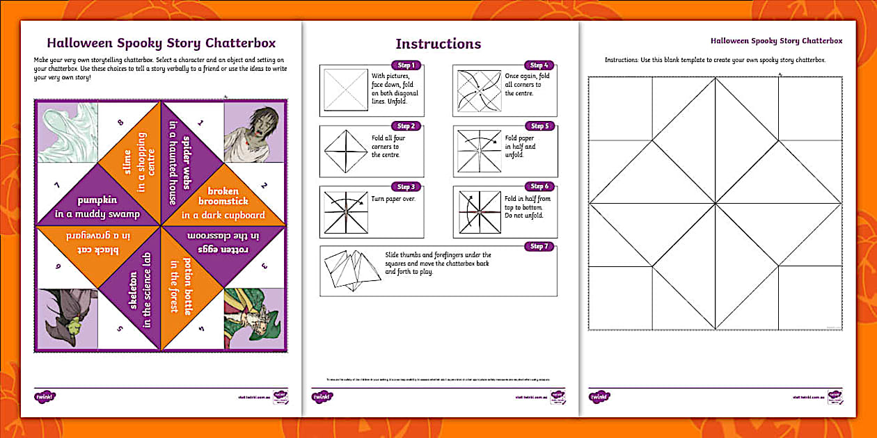 Halloween Spooky Story Chatterbox (teacher made) - Twinkl