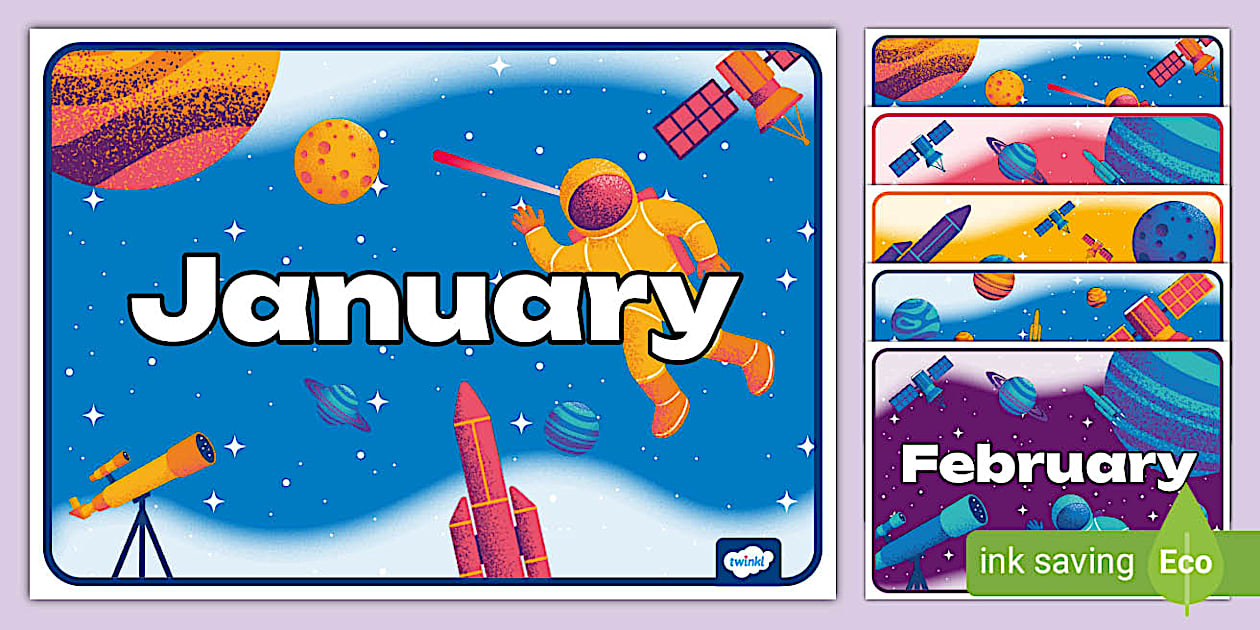 Space Themed Months of the Year Posters (Teacher-Made)