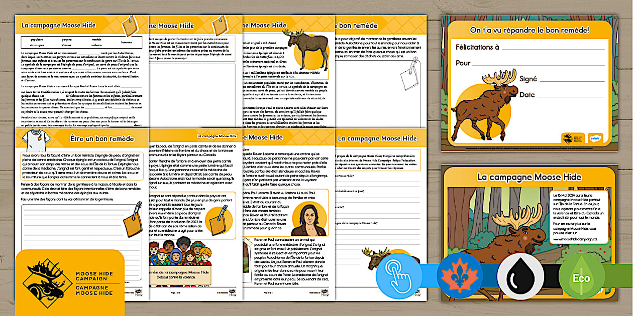 FREE! - Moose Hide Campaign Activity Pack French - Twinkl