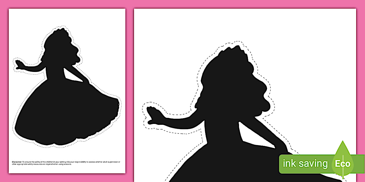 Cinderella Silhouette Cut-Out (teacher made) - Twinkl