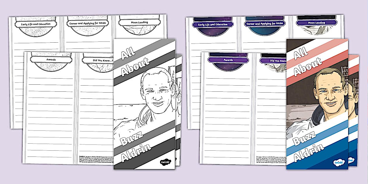 KS2 All About Buzz Aldrin Leaflet Template (Teacher-Made)