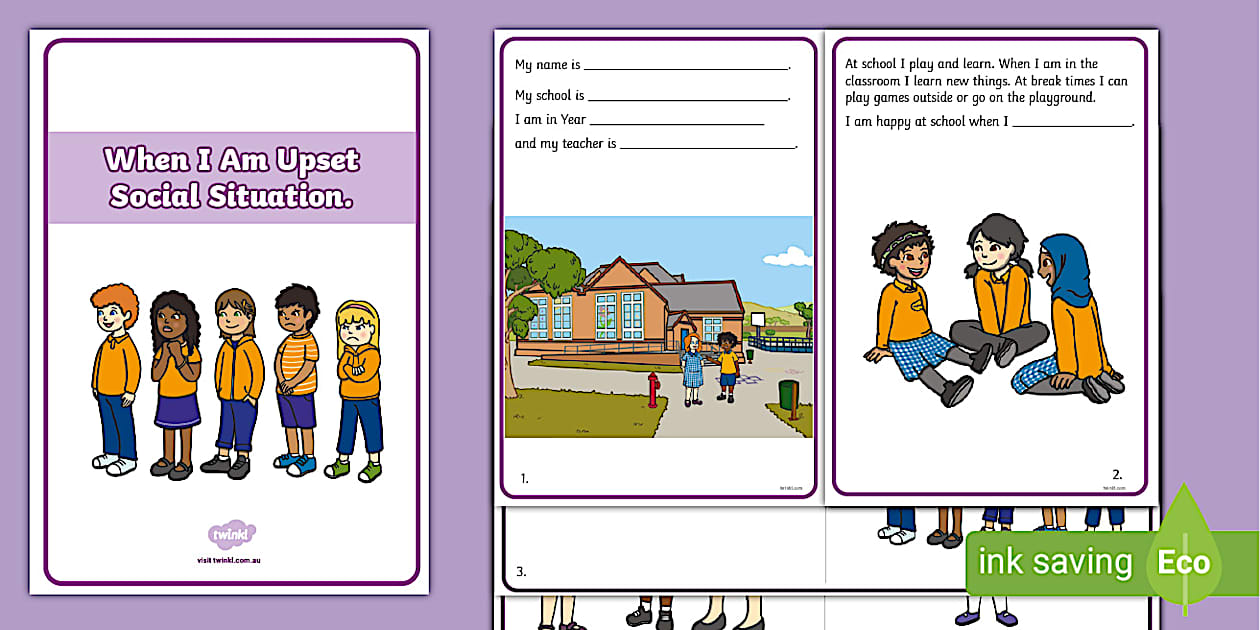 When I Am Upset Social Situation - Inclusive Resources