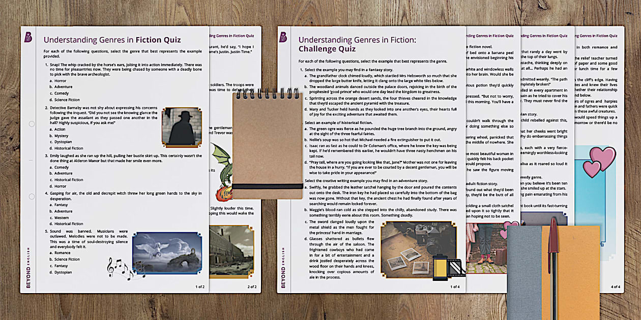 Understanding Genres in Fiction Practice Exam (teacher made)