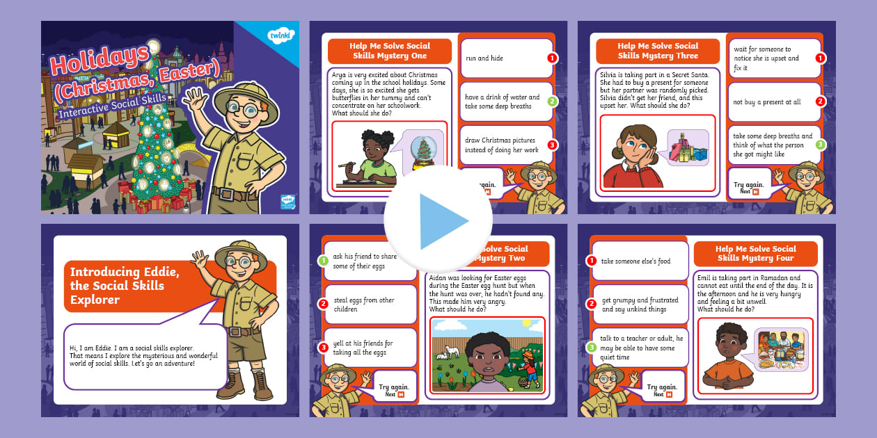 Holidays: Interactive Social Skills F-2 PowerPoint - Twinkl