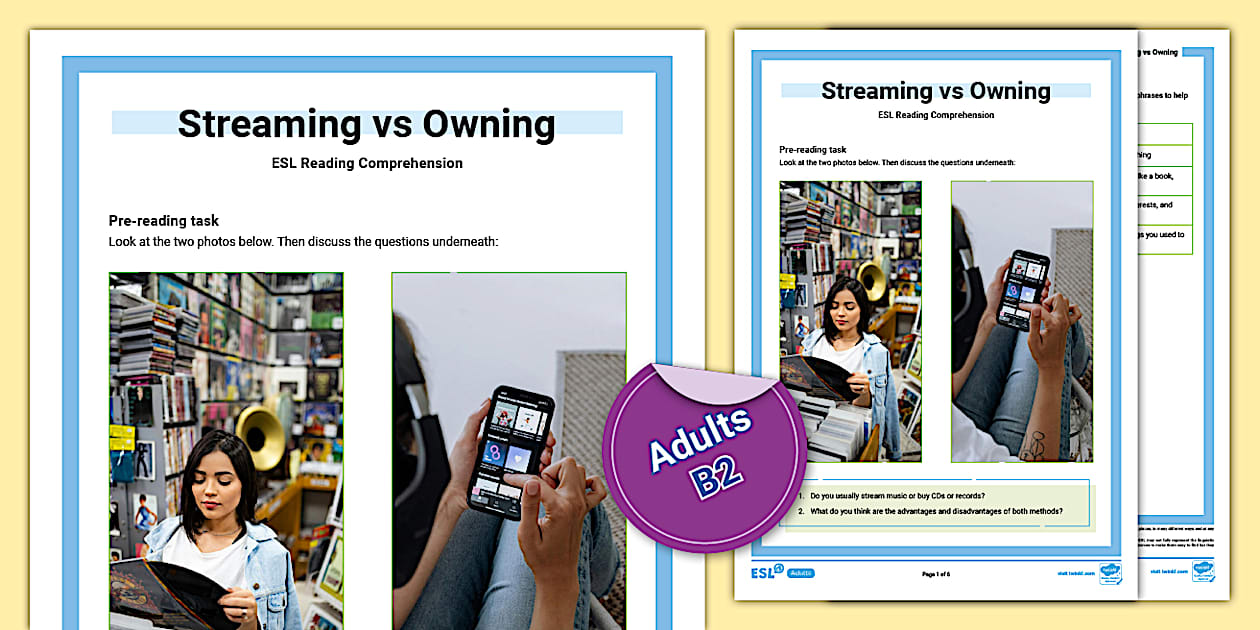 ESL Streaming vs Owning (l'enseignant a fait) - Twinkl