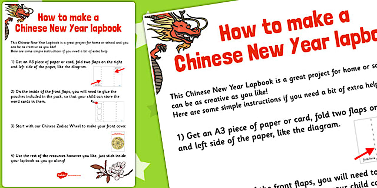 Chinese New Year Lapbook Instructions - Twinkl