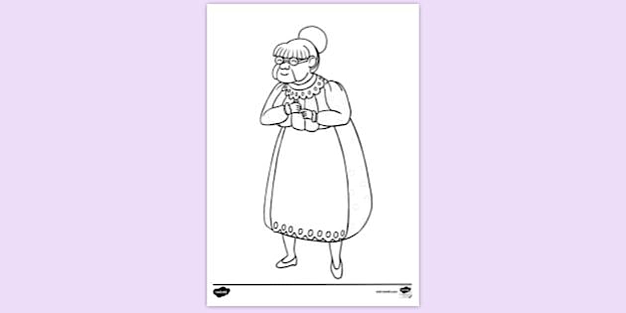 Grandma Colouring Sheet (teacher made) - Twinkl