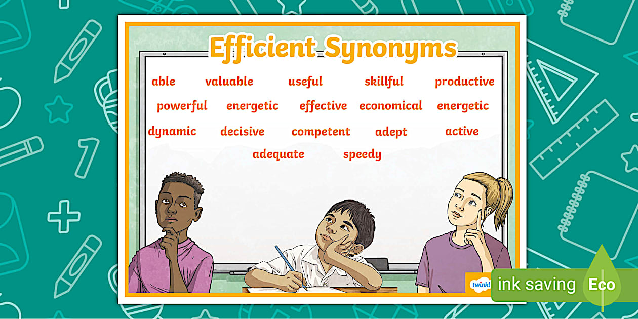 Efficient Synonyms Word Mat (teacher made) - Twinkl
