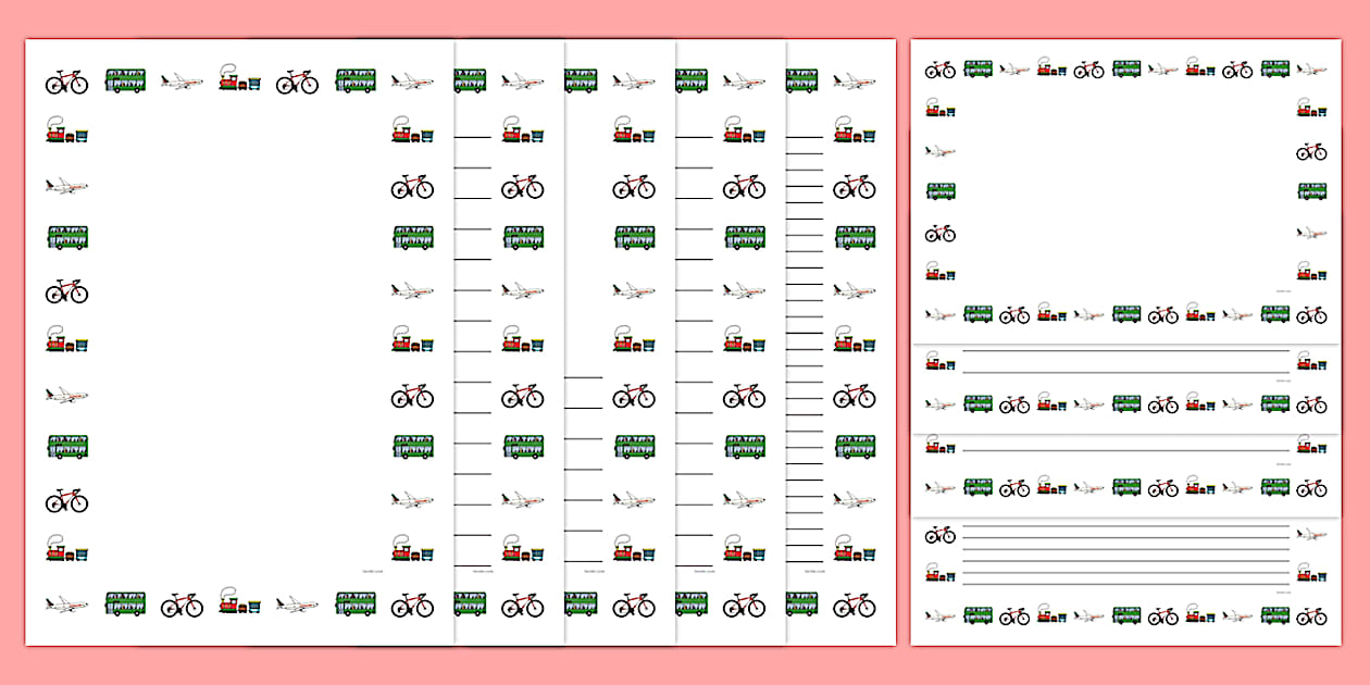 Transport Full Page Borders (teacher made) - Twinkl