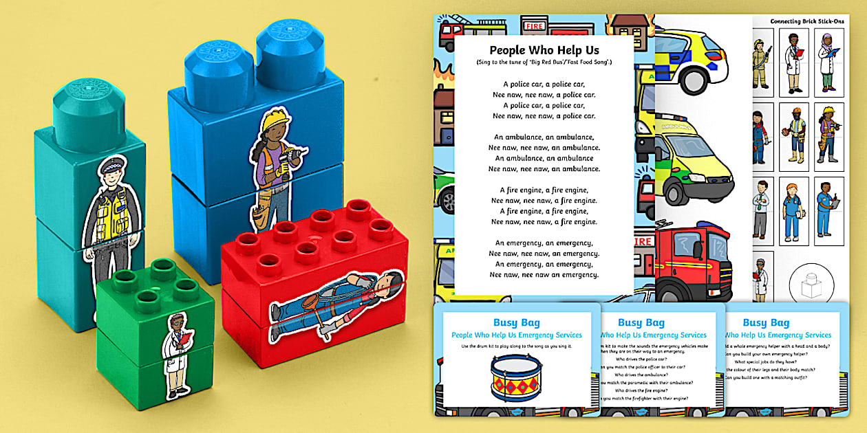 People Who Help Us Emergency Services Busy Bag Prompt Card and Resource ...