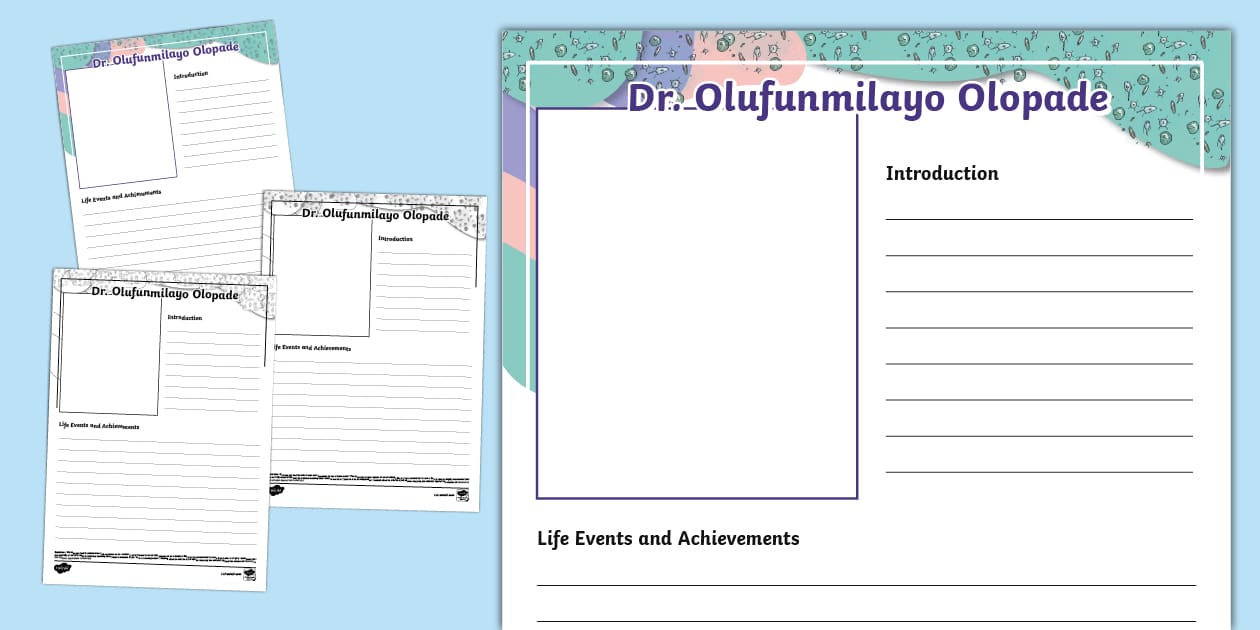 Dr. Olufunmilayo Olopade Biography Template - Twinkl