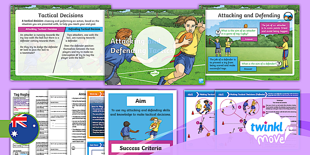 Move PE Year 4 Tag Rugby Lesson 5: Attacking and Defending Tactics