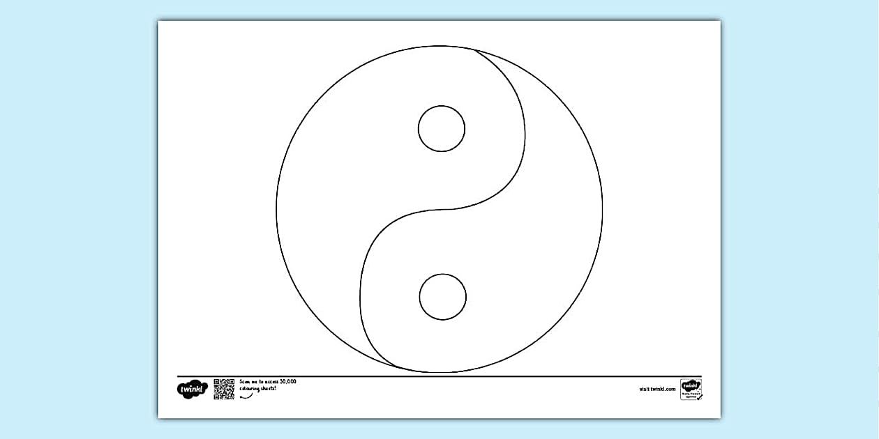 Yin and Yang Colouring Page - Twinkl Colouring - Twinkl