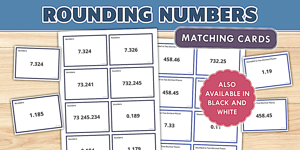 Rounding Numbers Matching Cards (teacher made) - Twinkl