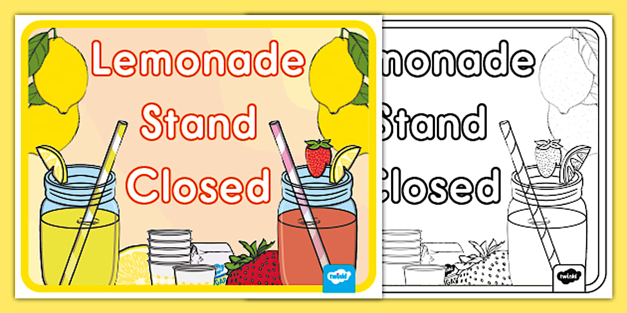 Lemonade Stand Dramatic Play Closed Sign (teacher made)