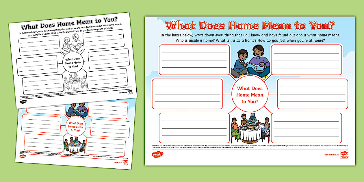 What Does Home Mean to You? Mind Map (teacher made) - Twinkl