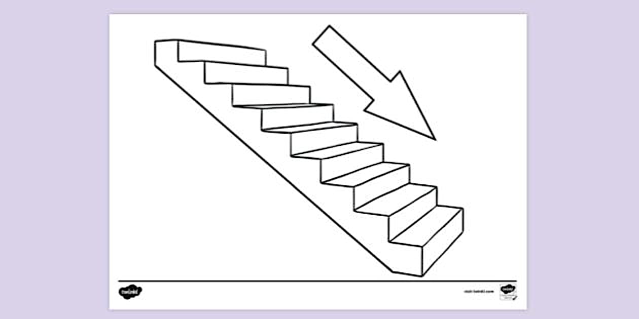 Descending Stairs Colouring Sheet | Colouring Sheets
