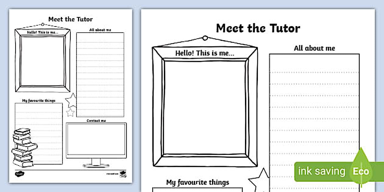 Meet the Tutor Sheet (teacher made) - Twinkl