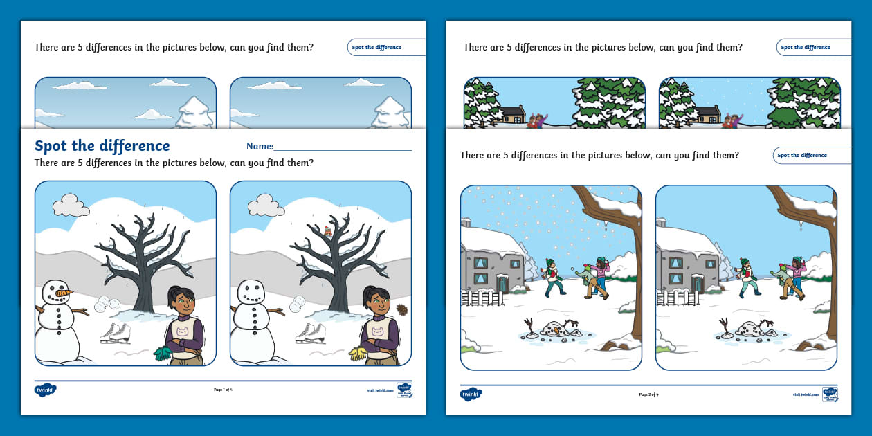 Winter Spot the Difference Christmas Activity (teacher made)