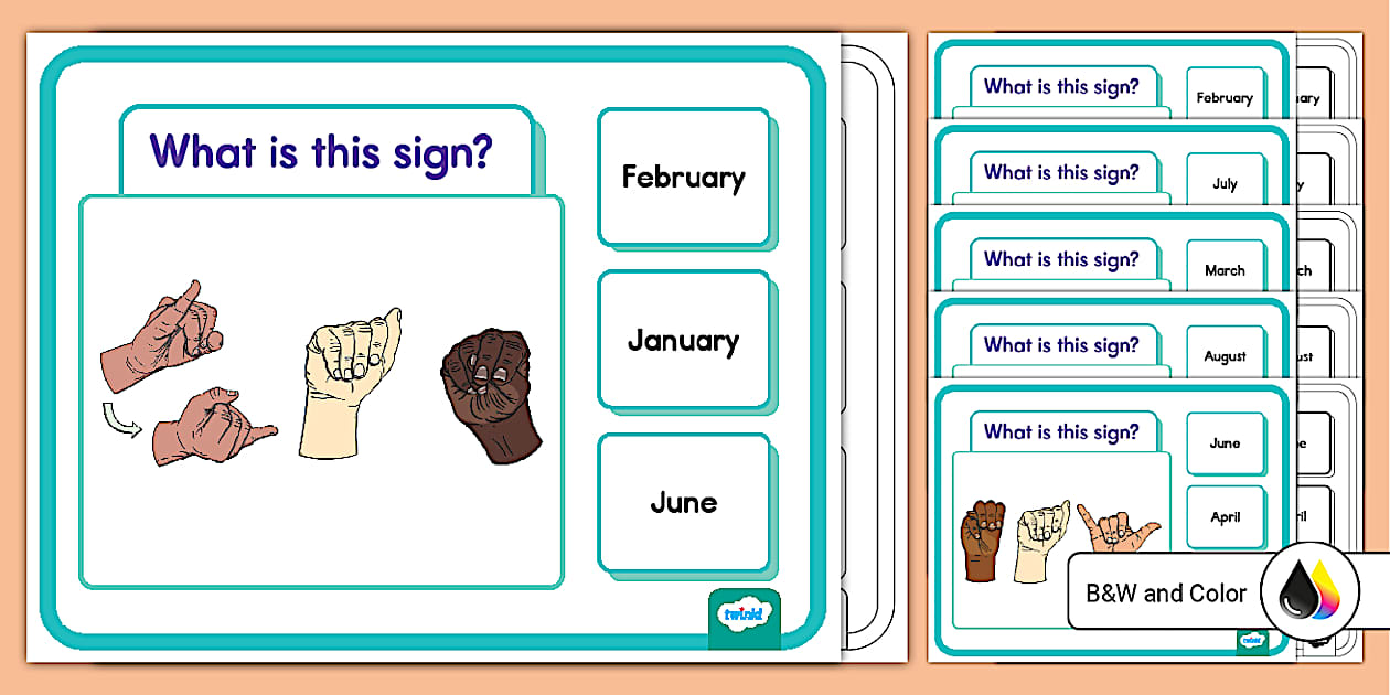 ASL Months of the Year Question Cards (teacher made)