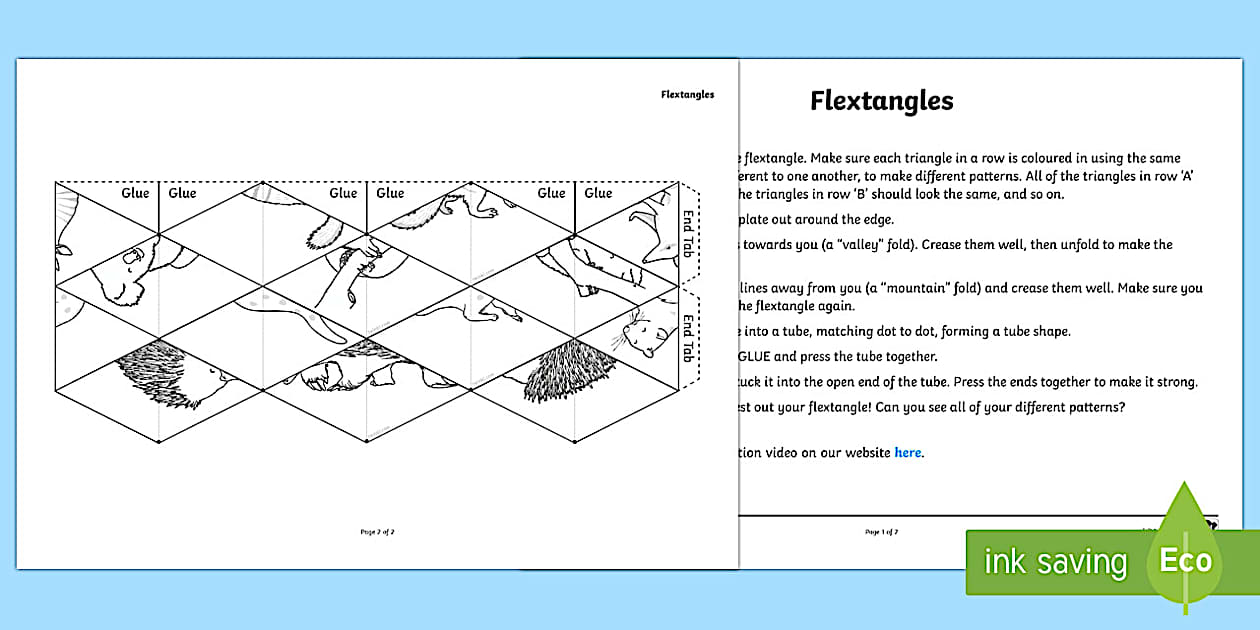 Australian Bush Animals Flextangles Paper Craft - Twinkl