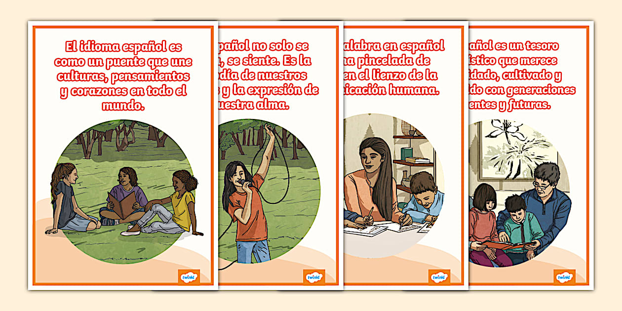 Afiches: Frases del Día del idioma español - Twinkl