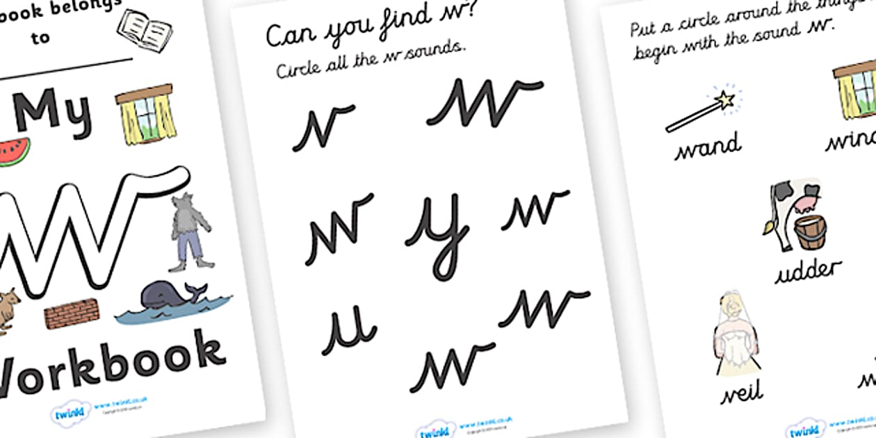 My 'w' Workbook (cursive) (teacher made) - Twinkl