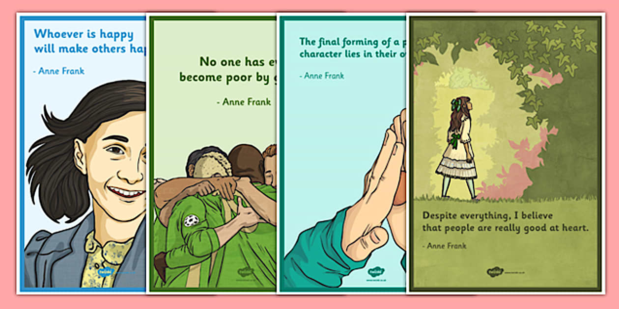 Anne Frank Quotations Poster Pack 4xA4 (teacher made)