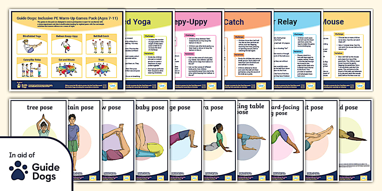 FREE! - Guide Dogs: Inclusive PE Warm-Up Games Pack (Ages 7-11)