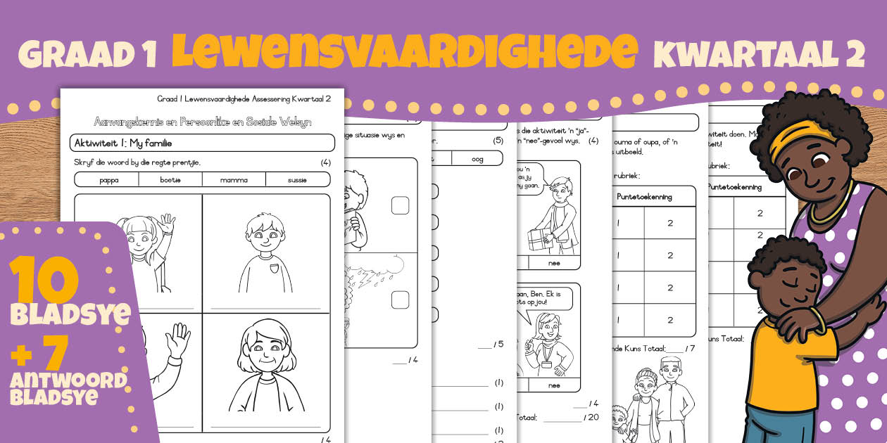 Graad 1 Lewensvaardighede Kwartaal 2 Assessering en Memorandum