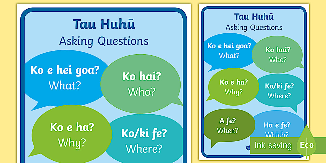 Asking Questions In Niuean - Niuean Words Poster - Twinkl