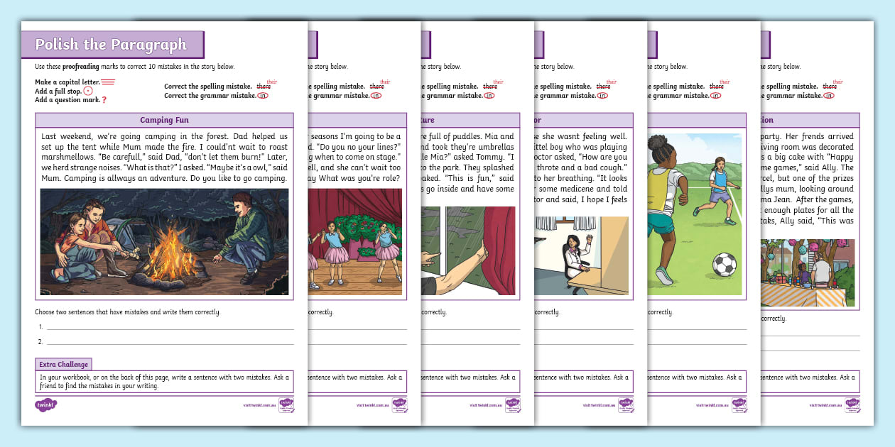 Polish the Paragraphs Worksheets (teacher made) - Twinkl